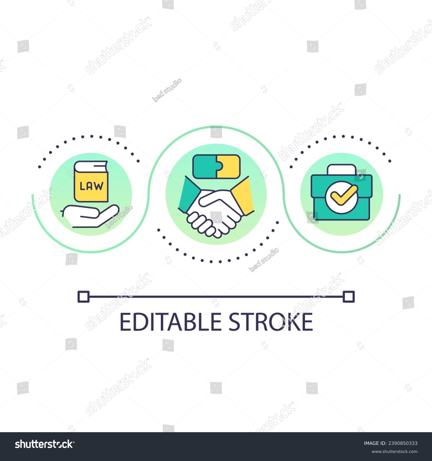 Contractual obligations loop concept icon. Company legal responsibility ...
