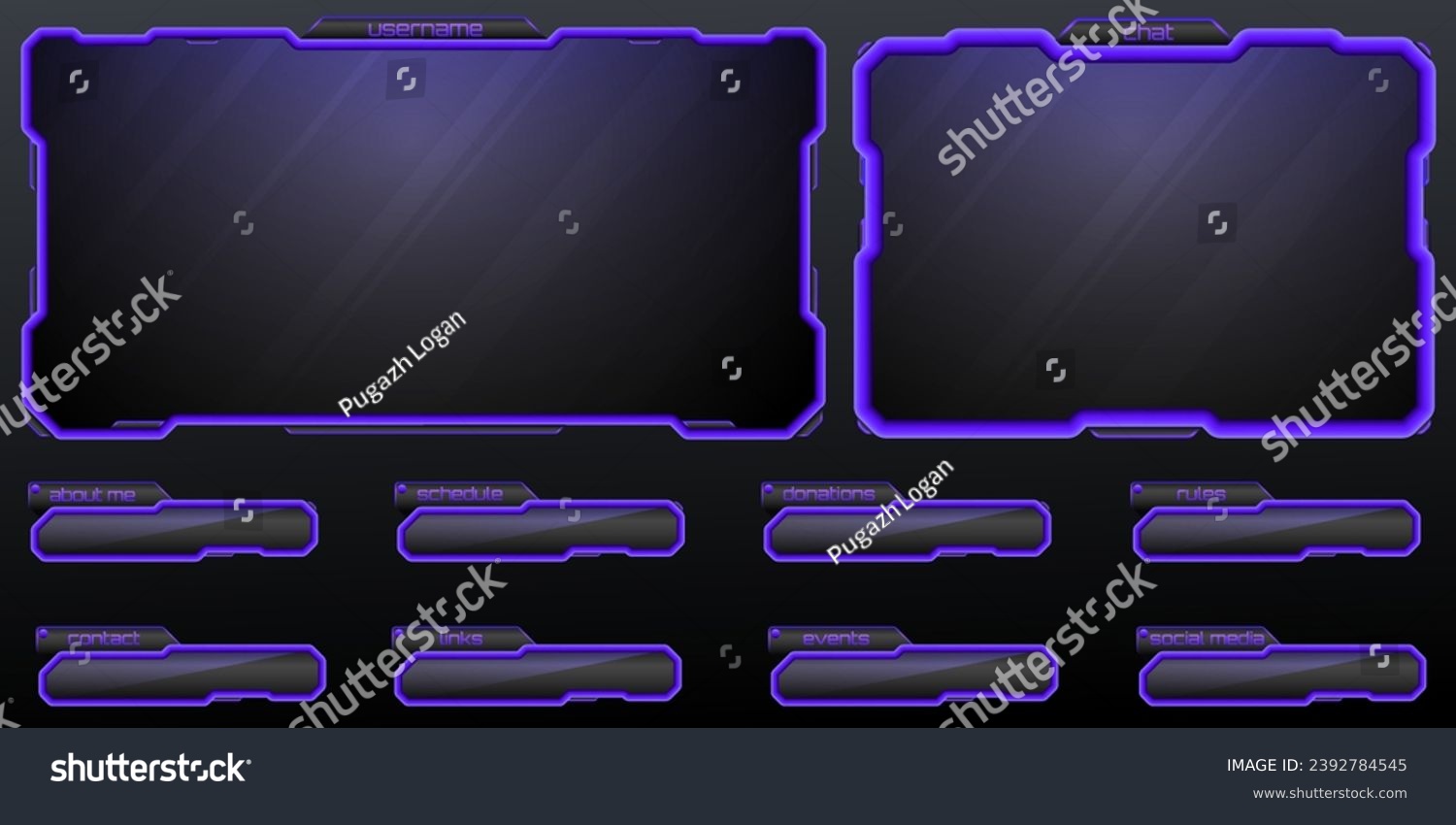 Purple border Live Stream Overlay Webcam Screen Frames and Video ...