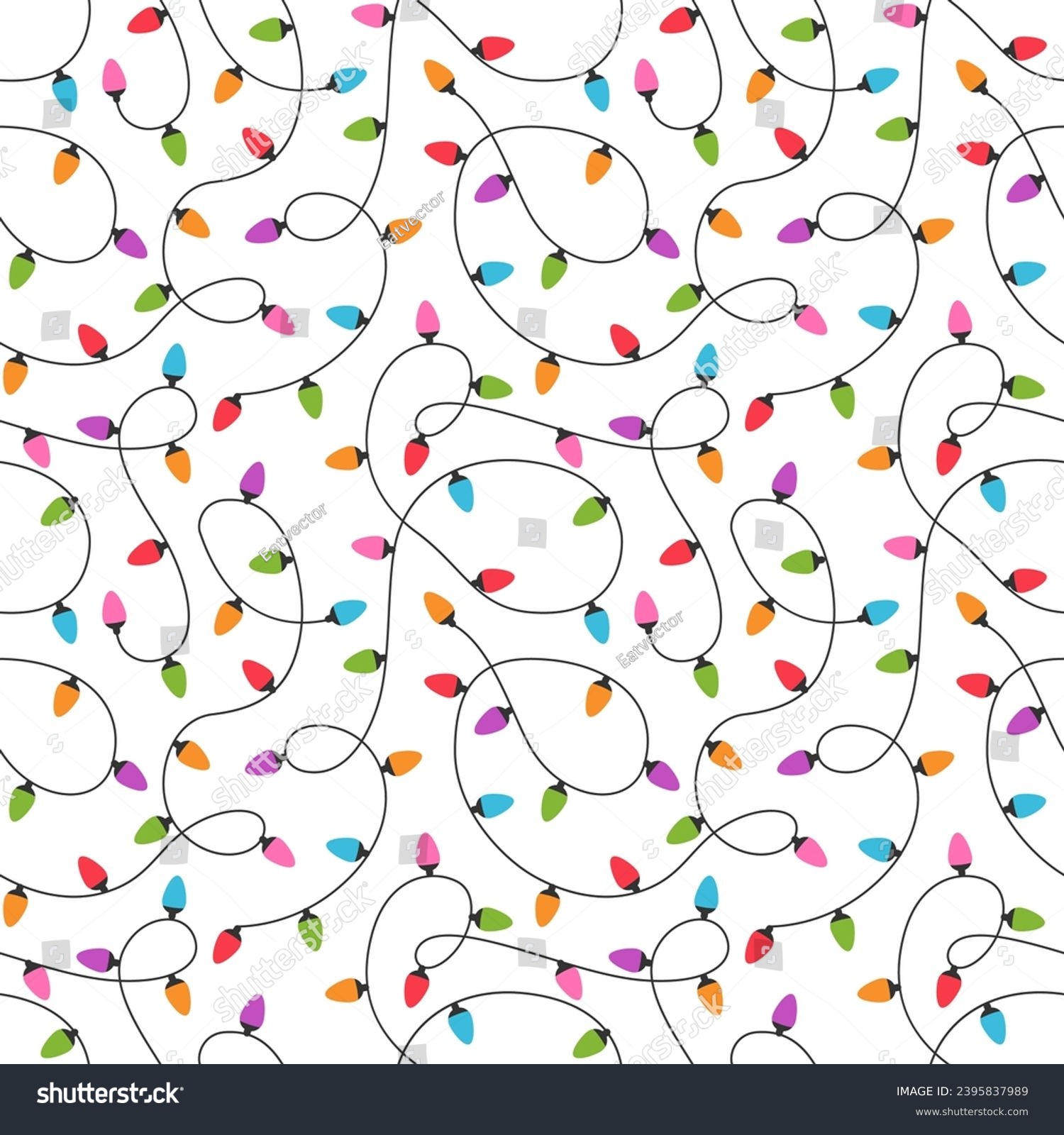 Colorful Christmas Light Bulbs Seamless Pattern. Christmas Lights Background Vector_站酷海洛_正版图片_视频 ...