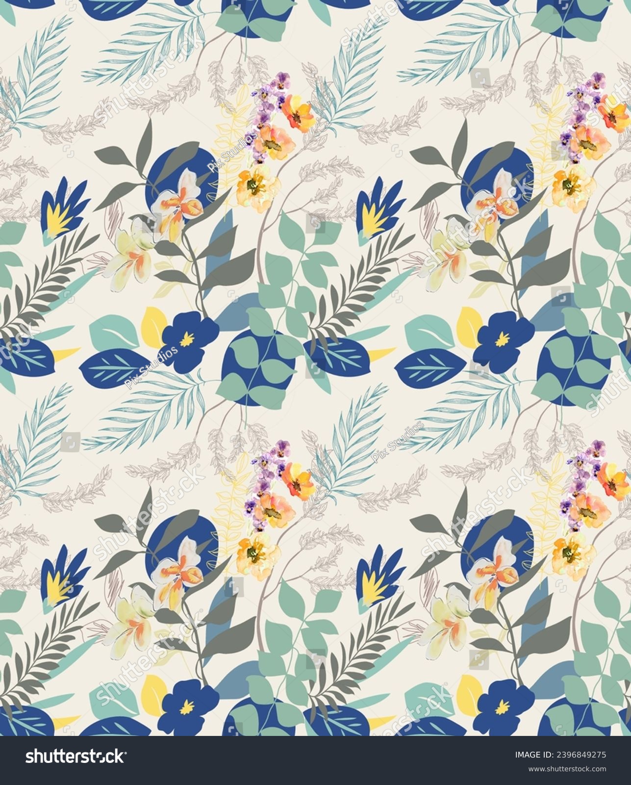 digital print illustration designs for textile prints wallpaper_站酷海洛_正版 ...