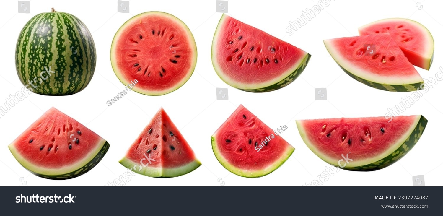 Watermelon watermelons many angles and view side top front sliced ...