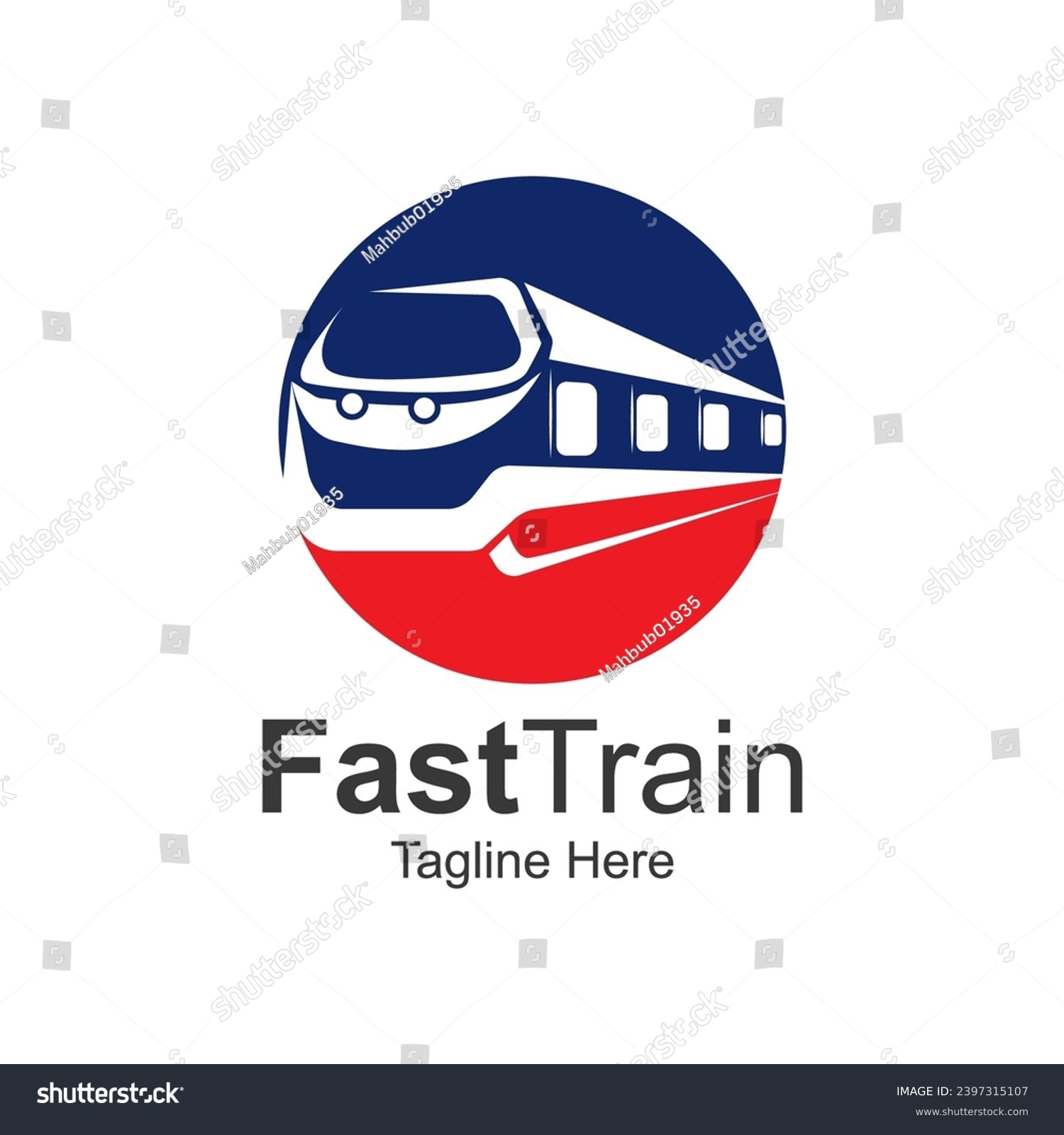Negative Space Fast Train Logo Design Template With Circle._站酷海洛_正版图片 ...
