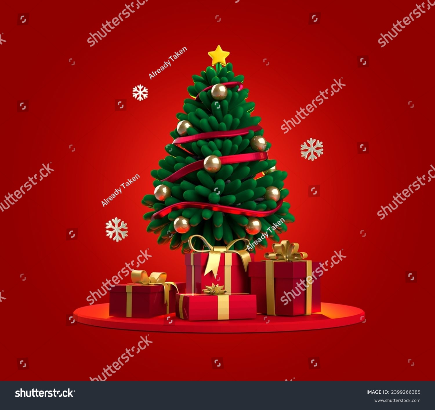 Christmas key visual 3D render christmas tree and gift box for ...