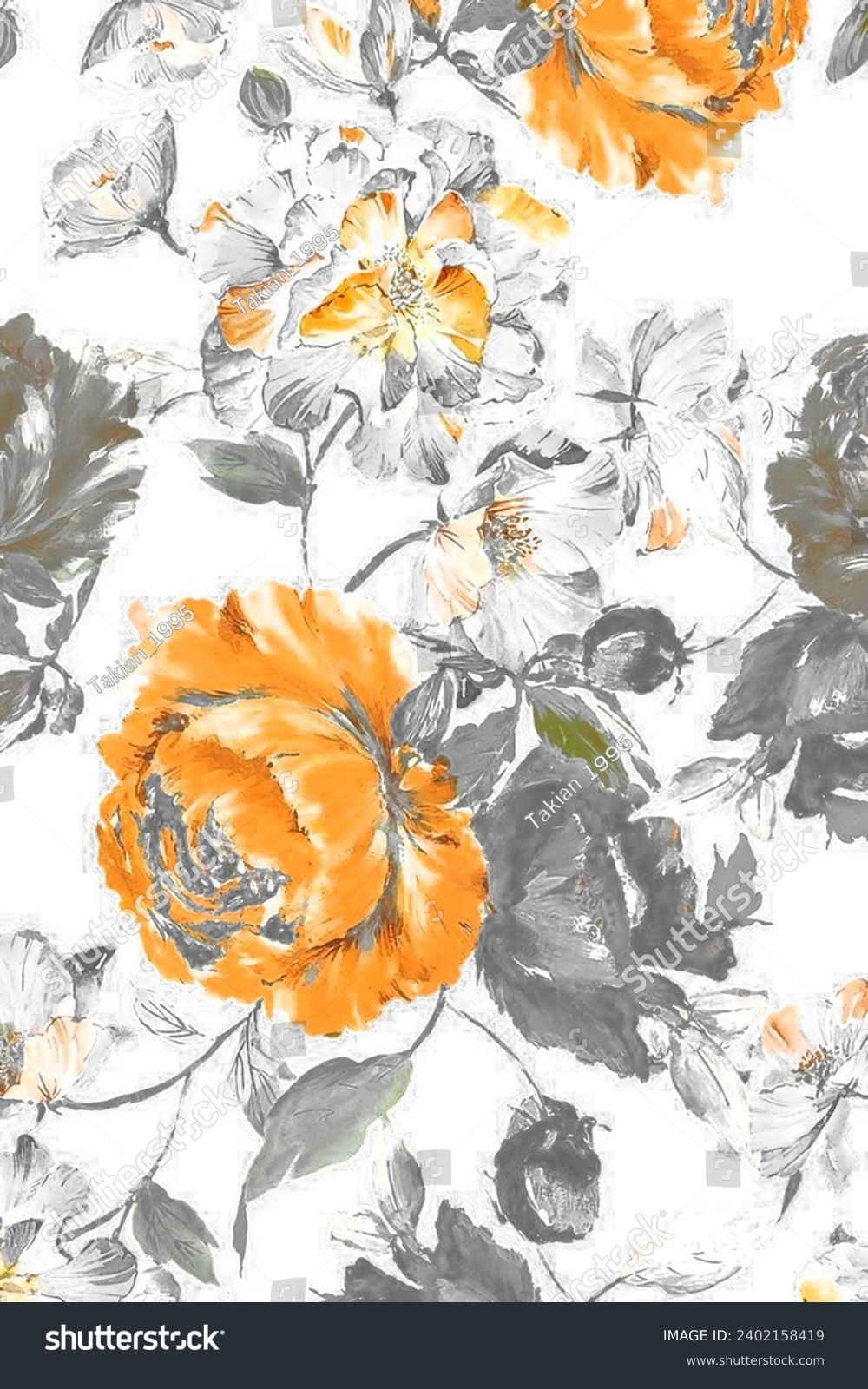 floral pattern for digital print and wall paper print also on fabric ...