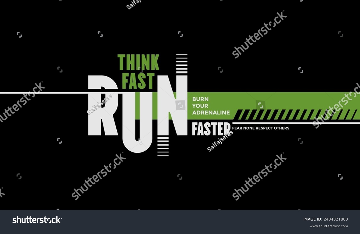 Think fast run faster abstract typography motivational quotes modern ...