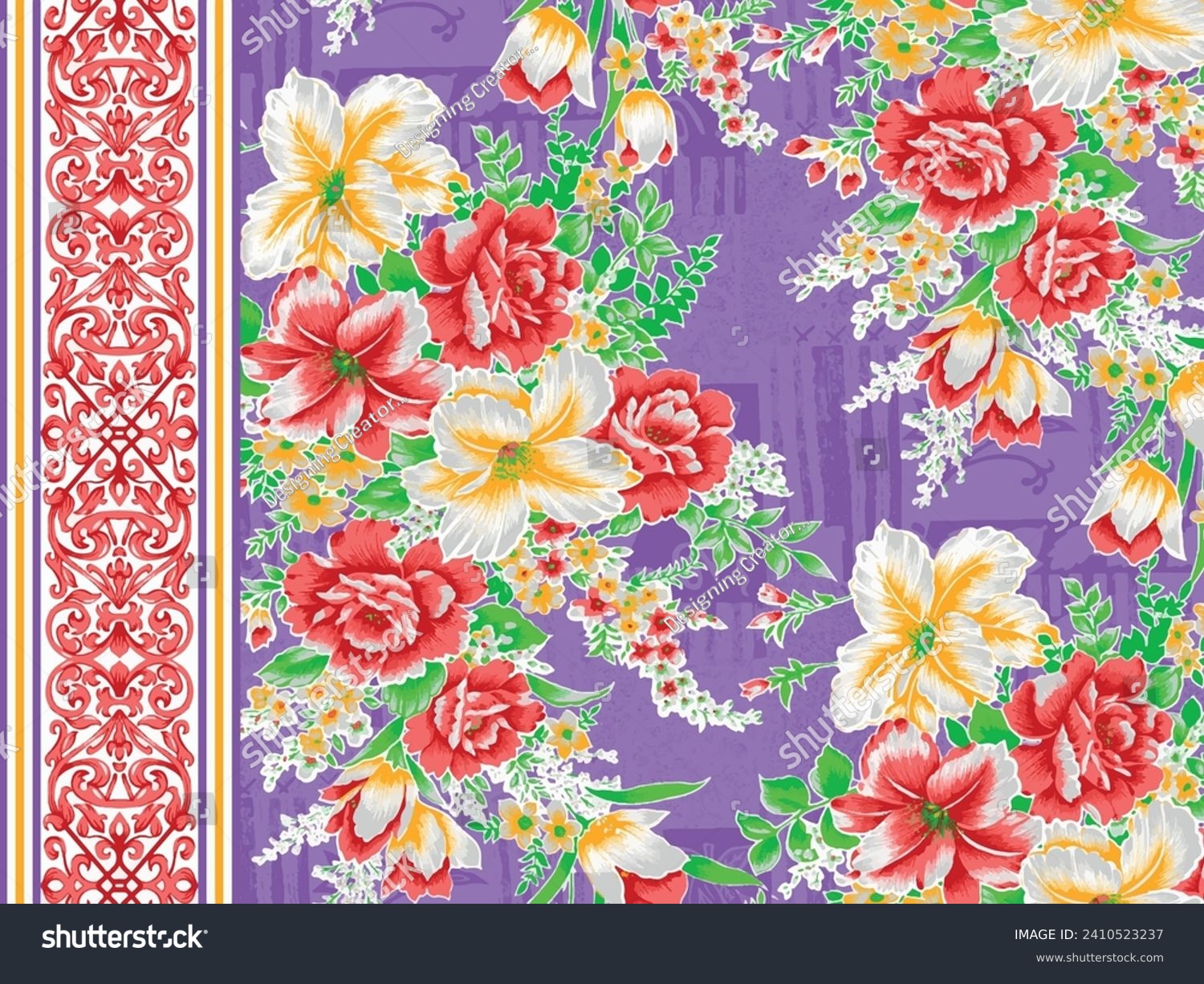 Seamless repeat print pattern. Beautiful textile digital print design_站 ...