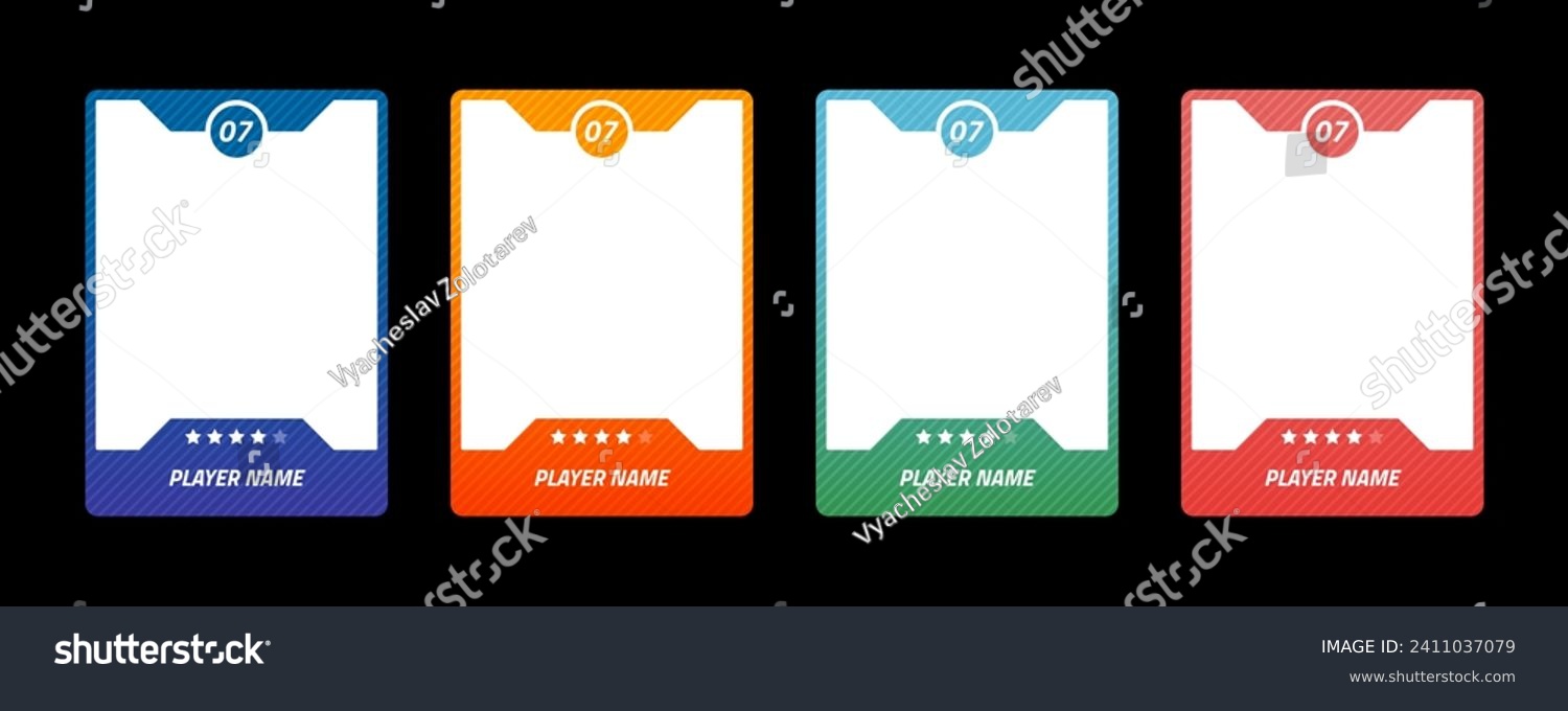 Collection of team card frames. Trade borders for online games sports ...