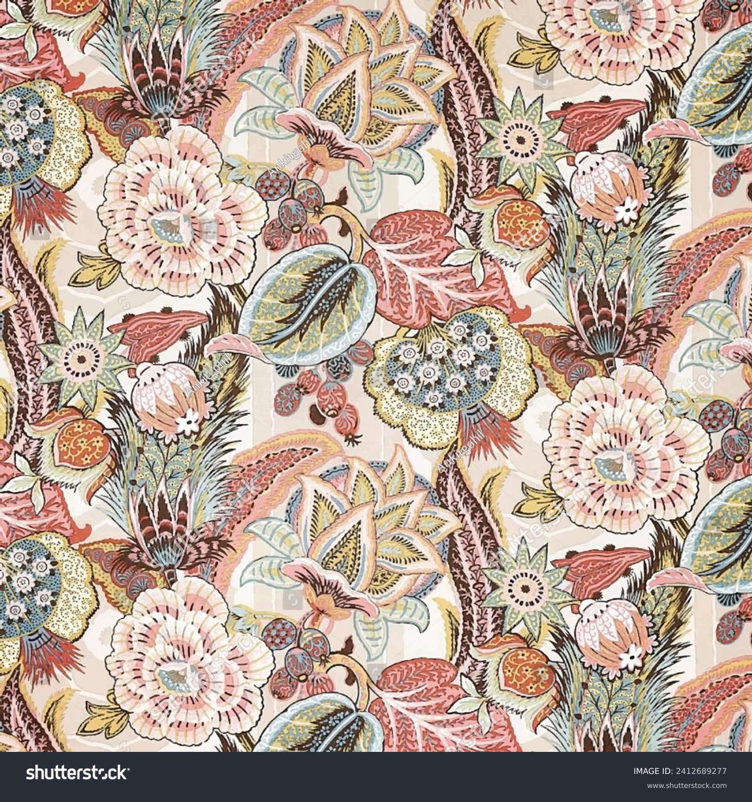 fancy allover pattern seamless floral pattern new digital print textile ...