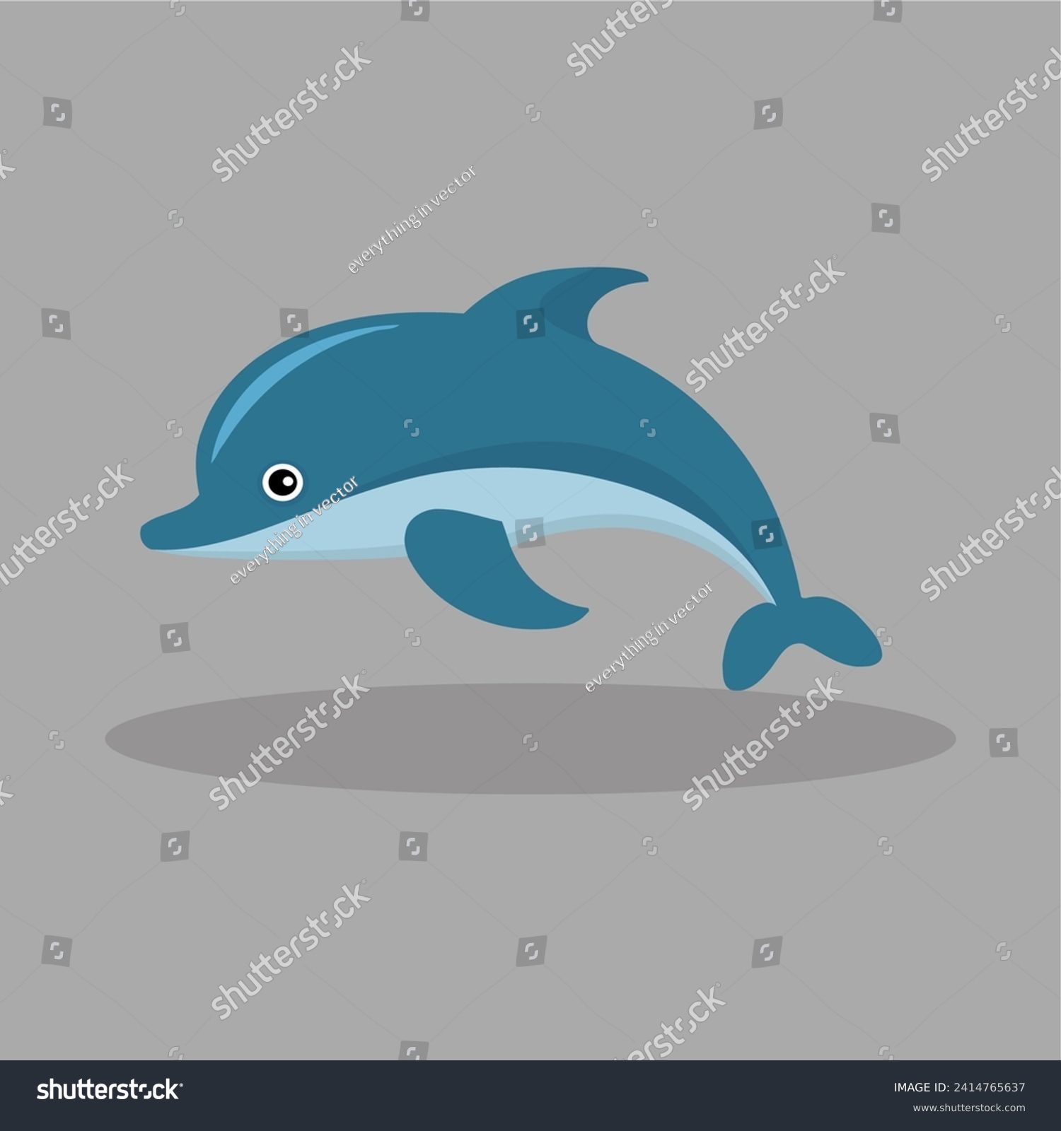 vector flat dolphin fish design_站酷海洛_正版图片_视频_字体_音乐素材交易平台_站酷旗下品牌