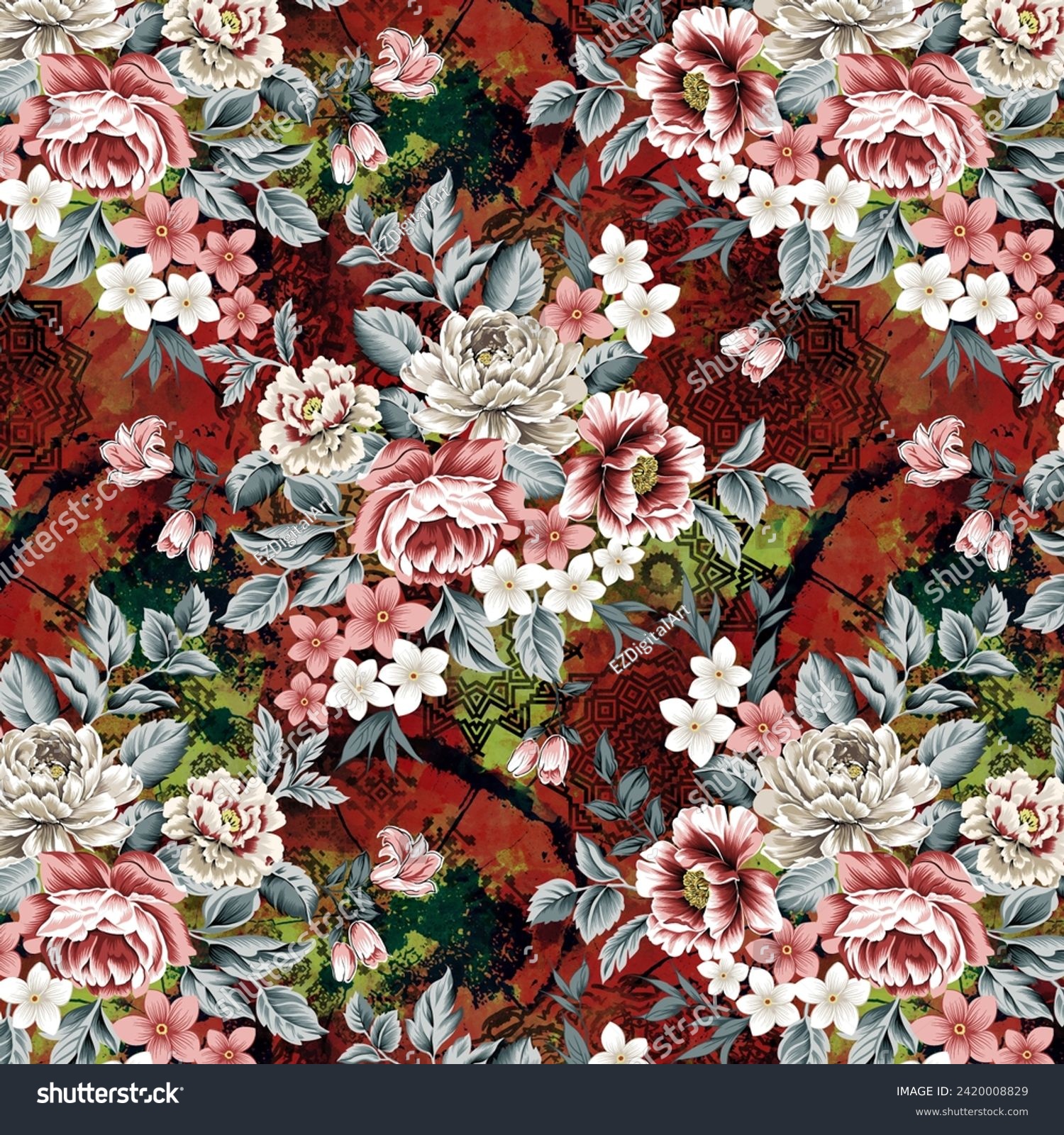 Antique flower se tayra Karta design' wallpaper' texture' background ...
