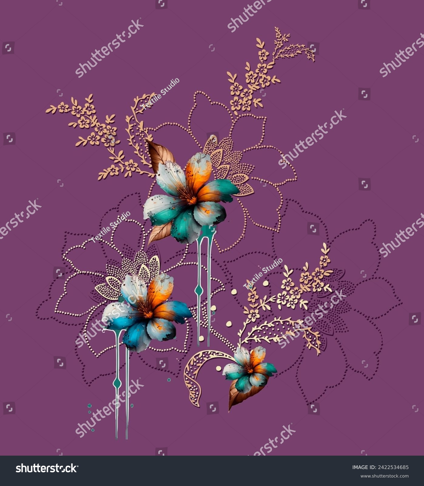 Textile Design and Digital Motif and Borders_站酷海洛_正版图片_视频_字体_音乐素材交易平台_站 ...