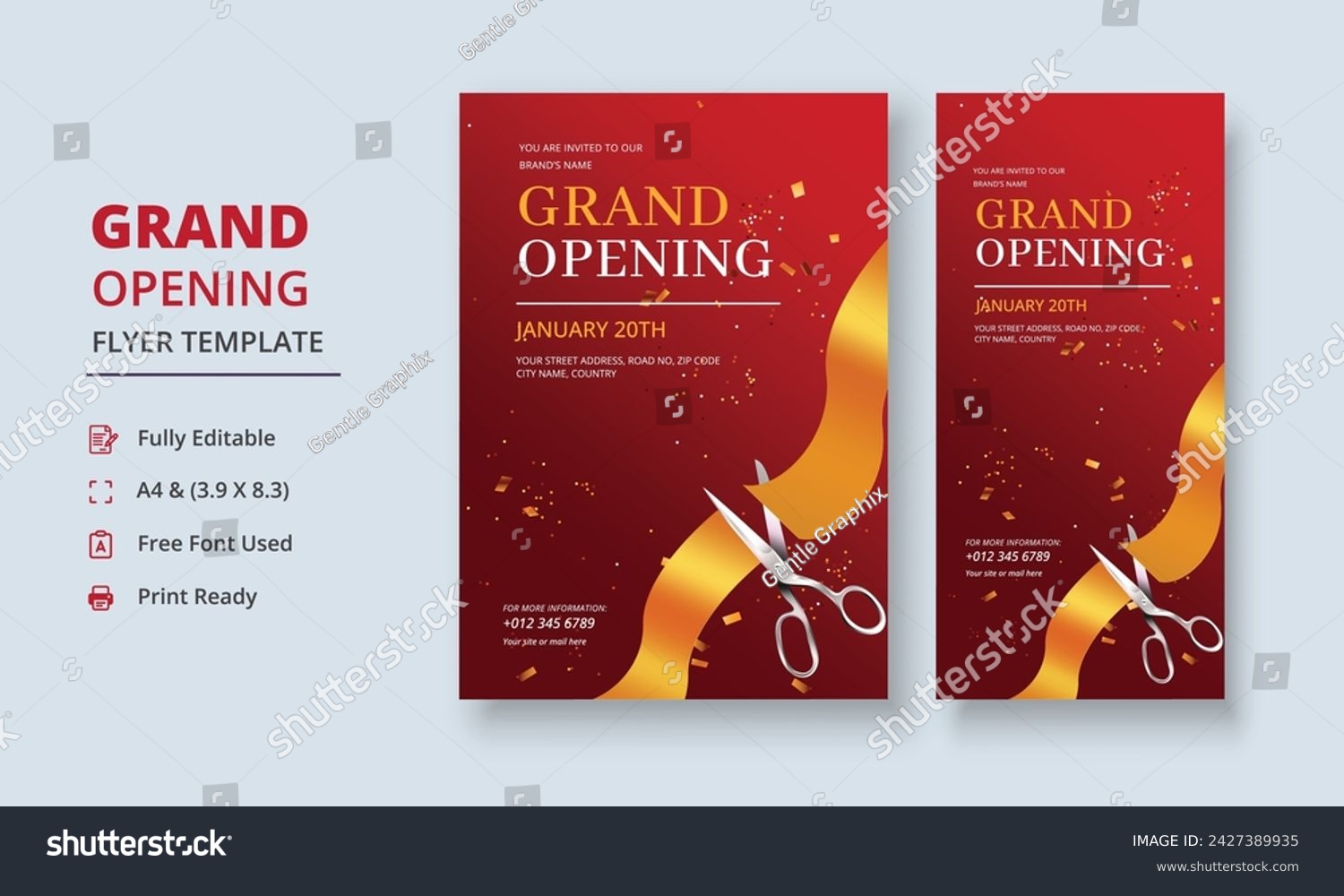 Grand Opening Flyer Template Realistic grand Opening Invitation ...
