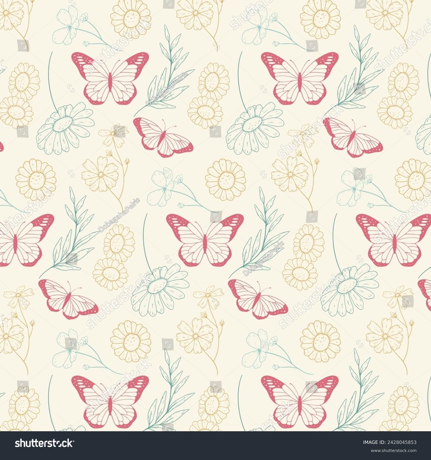 Spring seamless pattern. Decorative ornamental seamless spring pattern ...