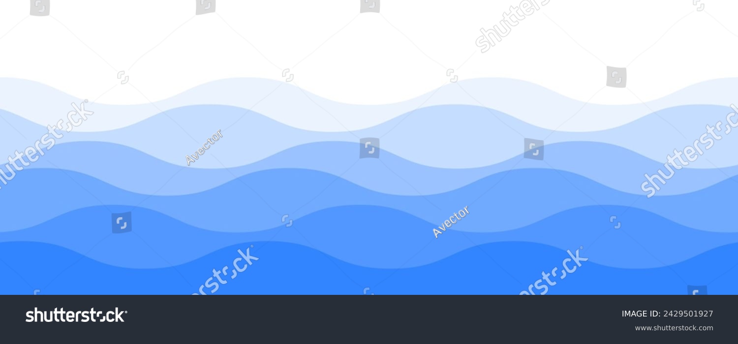 Wave pattern background with seamless geometric water curves vector ...