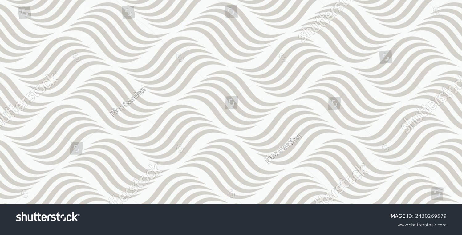 Grey wavy line abstract geometric seamless pattern. vector grey wave ...