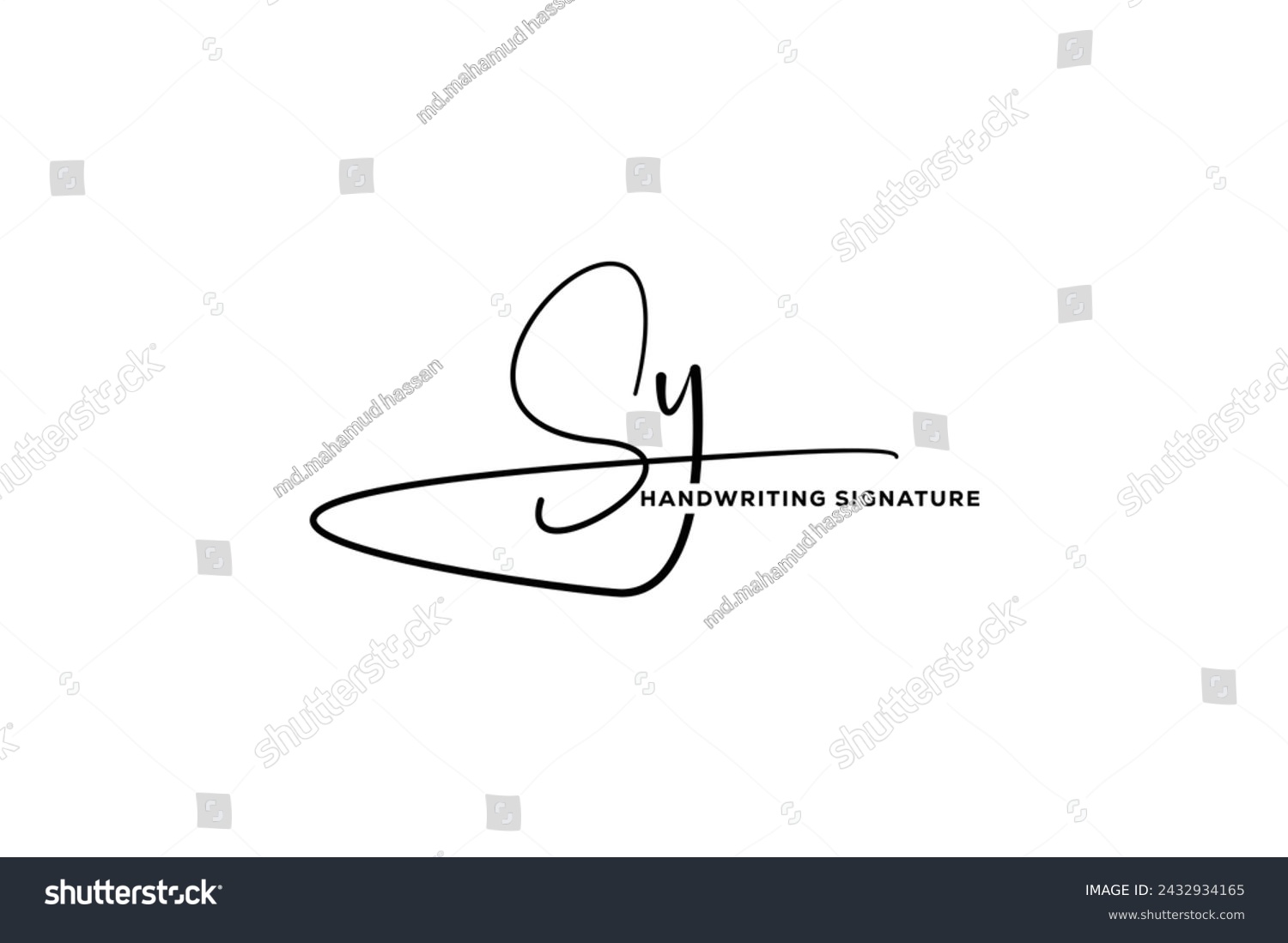 SY initials Handwriting signature logo. SY Hand drawn Calligraphy ...