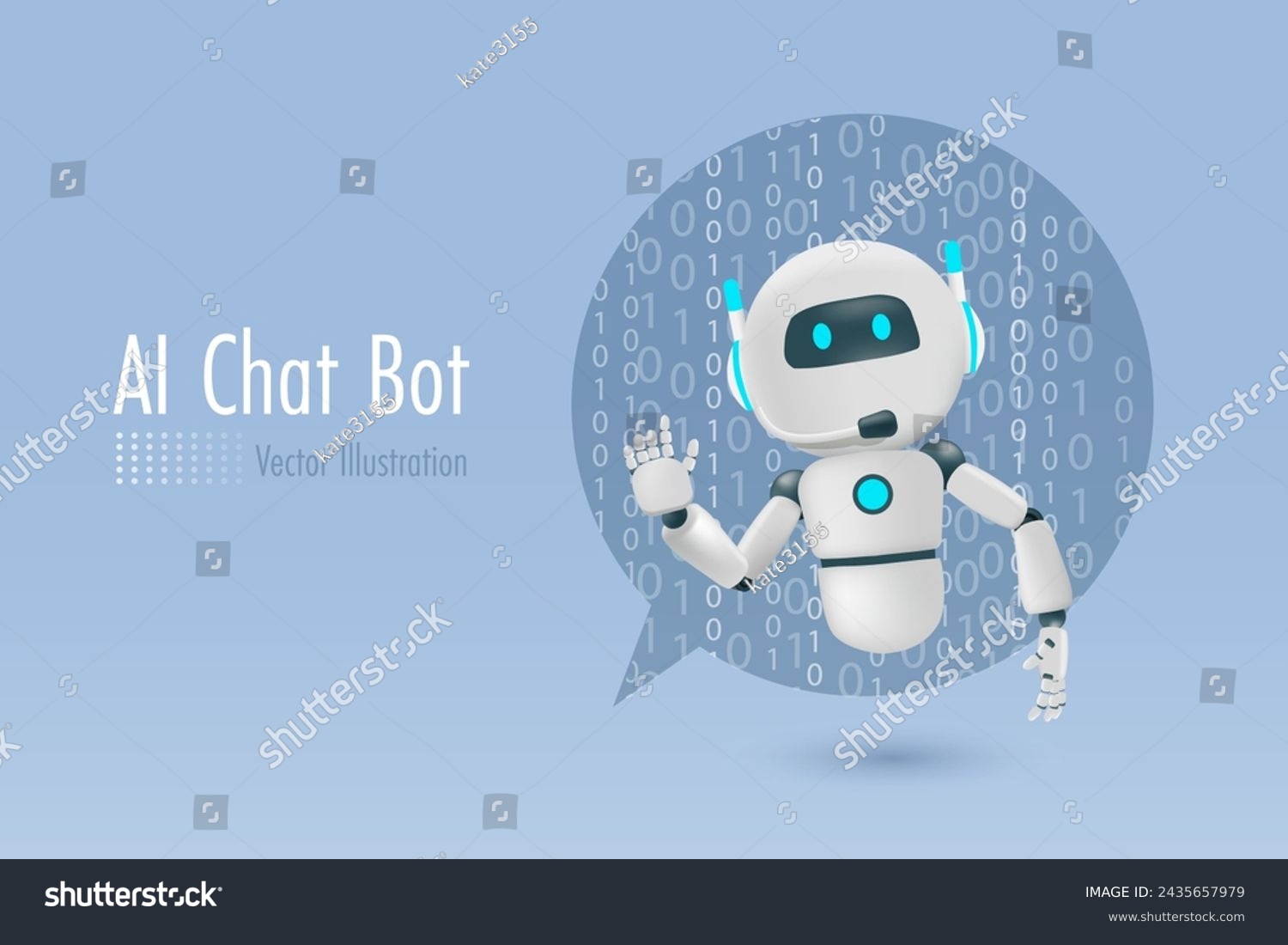 AI chat robot communicate and answer smart solution to user in speech ...