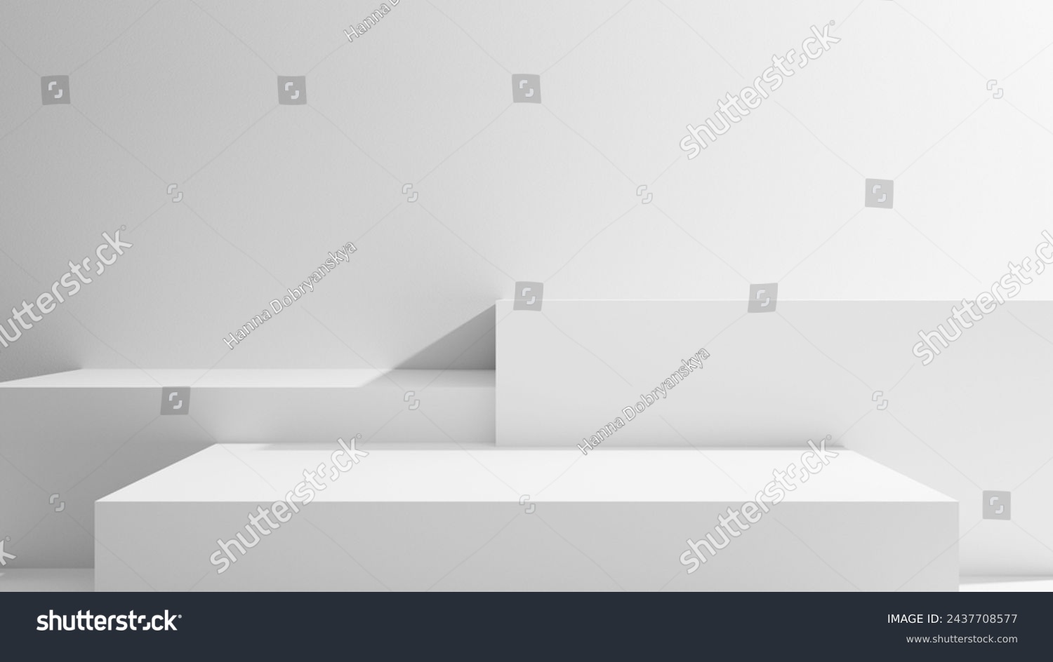 White Abstract minimalistic room studio stage table background empty ...