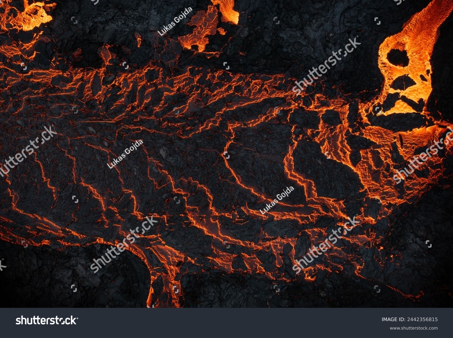 Aerial view of the texture of a solidifying lava field close-up_站酷海洛_正版 ...