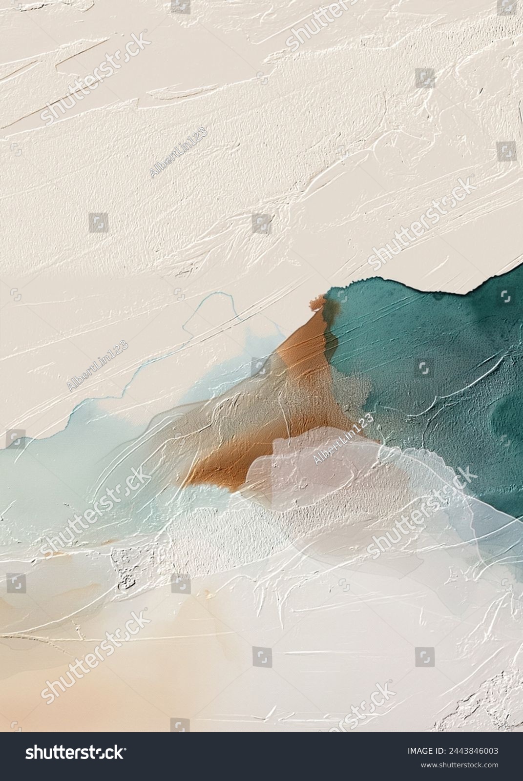 Abstract hand-painted vertical landscape oil painting art wallpaper _站酷 ...