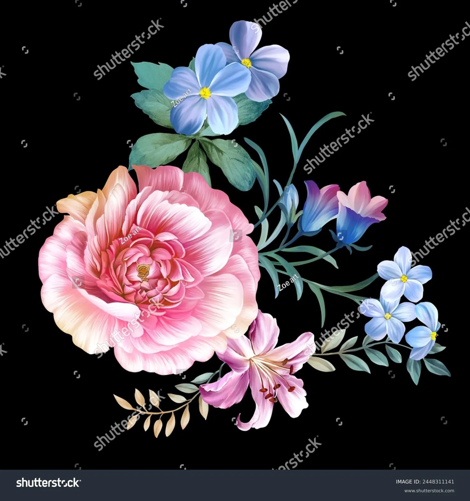 Flowers watercolor illustration.Manual composition.Seamless pattern ...