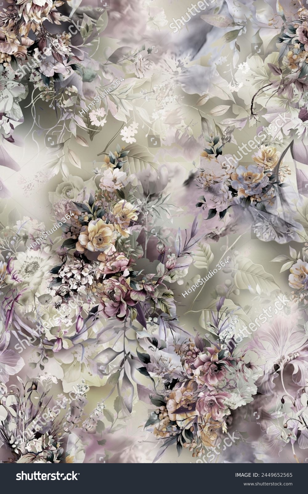 abstract allover hand drawing style watercolor effect design pattern ...