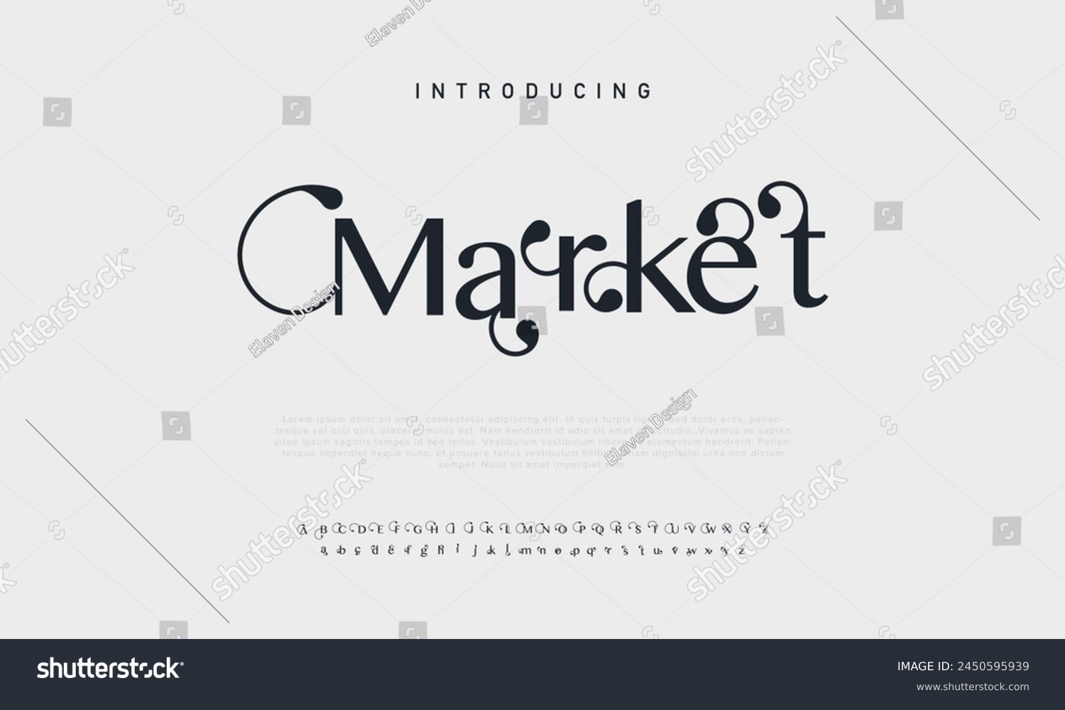 Market an elegant alphabet font and number. Premium uppercase fashion ...