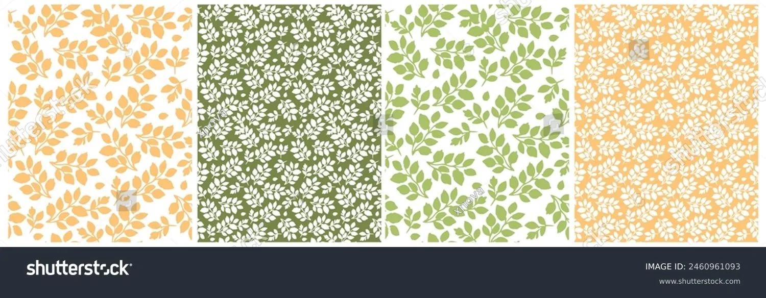 Seamless Vector Patterns with Twigs. Hand Drawn Irregular Floral ...