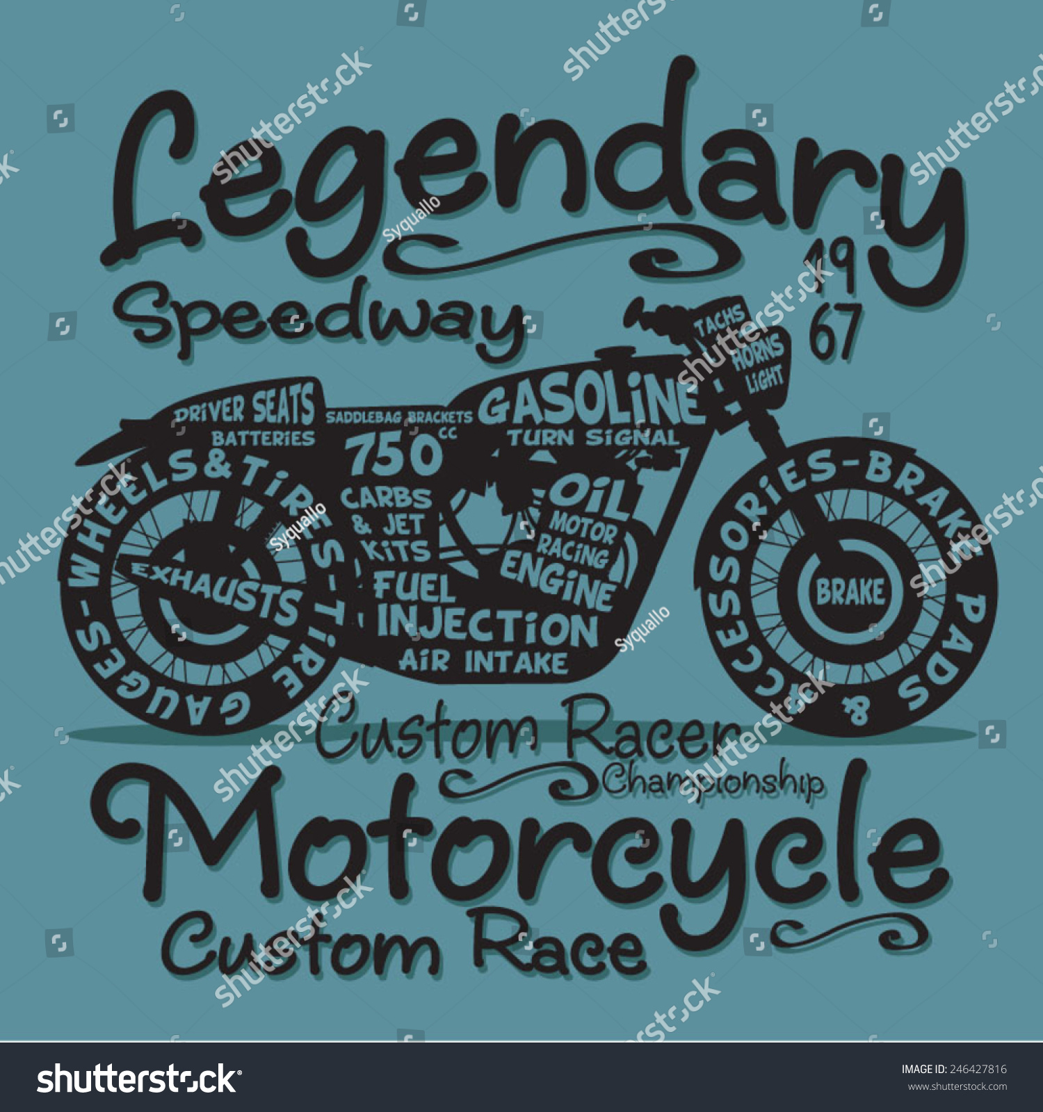 Vintage motorcycle typography t-shirt graphics vectors_站酷海洛_正版图片_视频_字体 ...