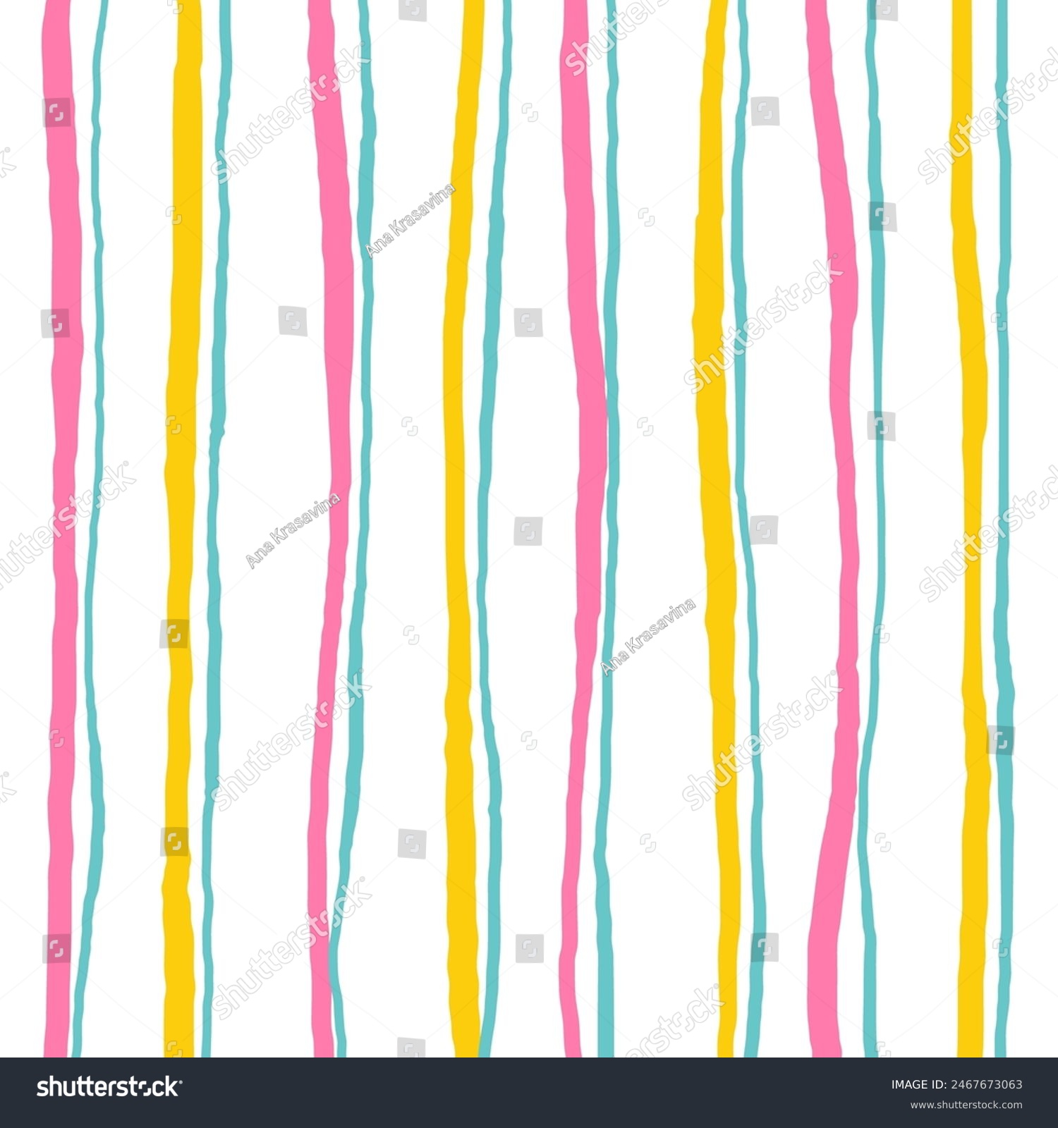 Vector hand drawn cute striped pattern. Doodle Plaid geometrical simple ...