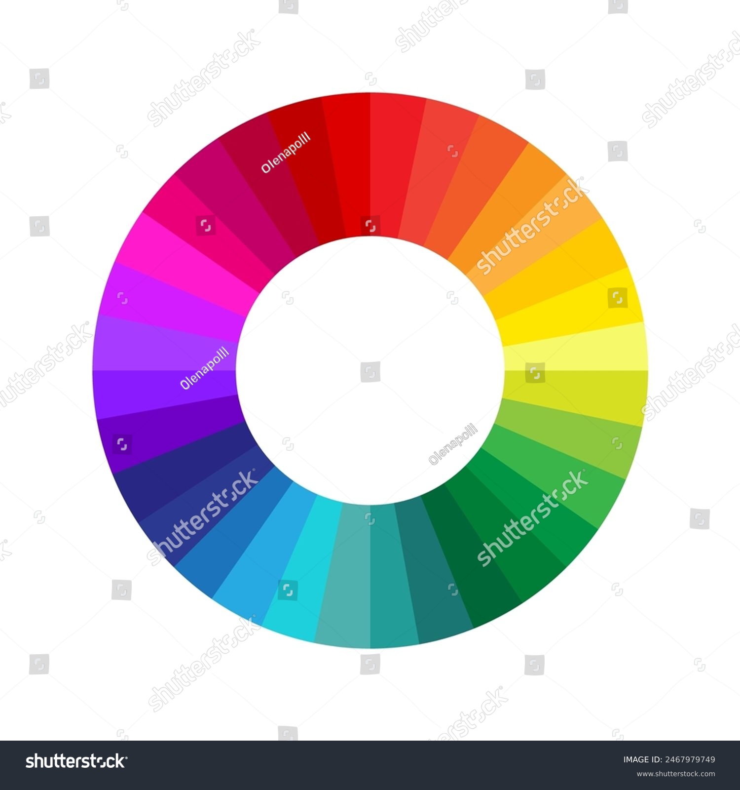 Color wheel vector. Bright gradient ring. Vibrant spectrum icon ...