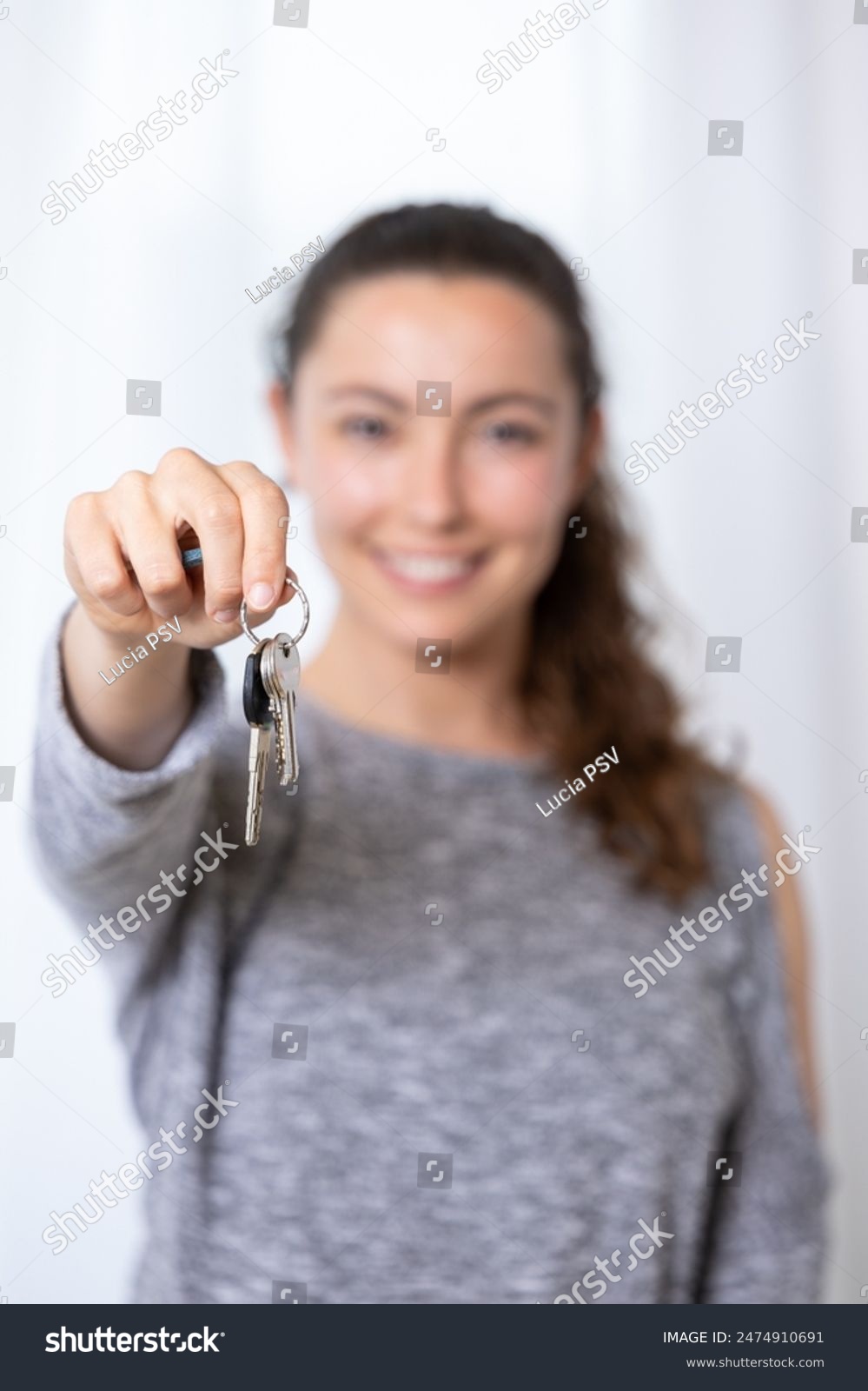 Handing over the keys to the new owner. Mortgage concept. New home new ...