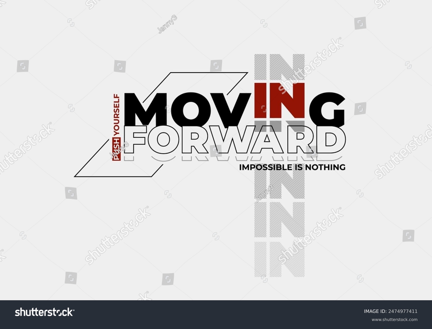 moving forward typography tee shirt design vector illustration . _站酷海洛 ...