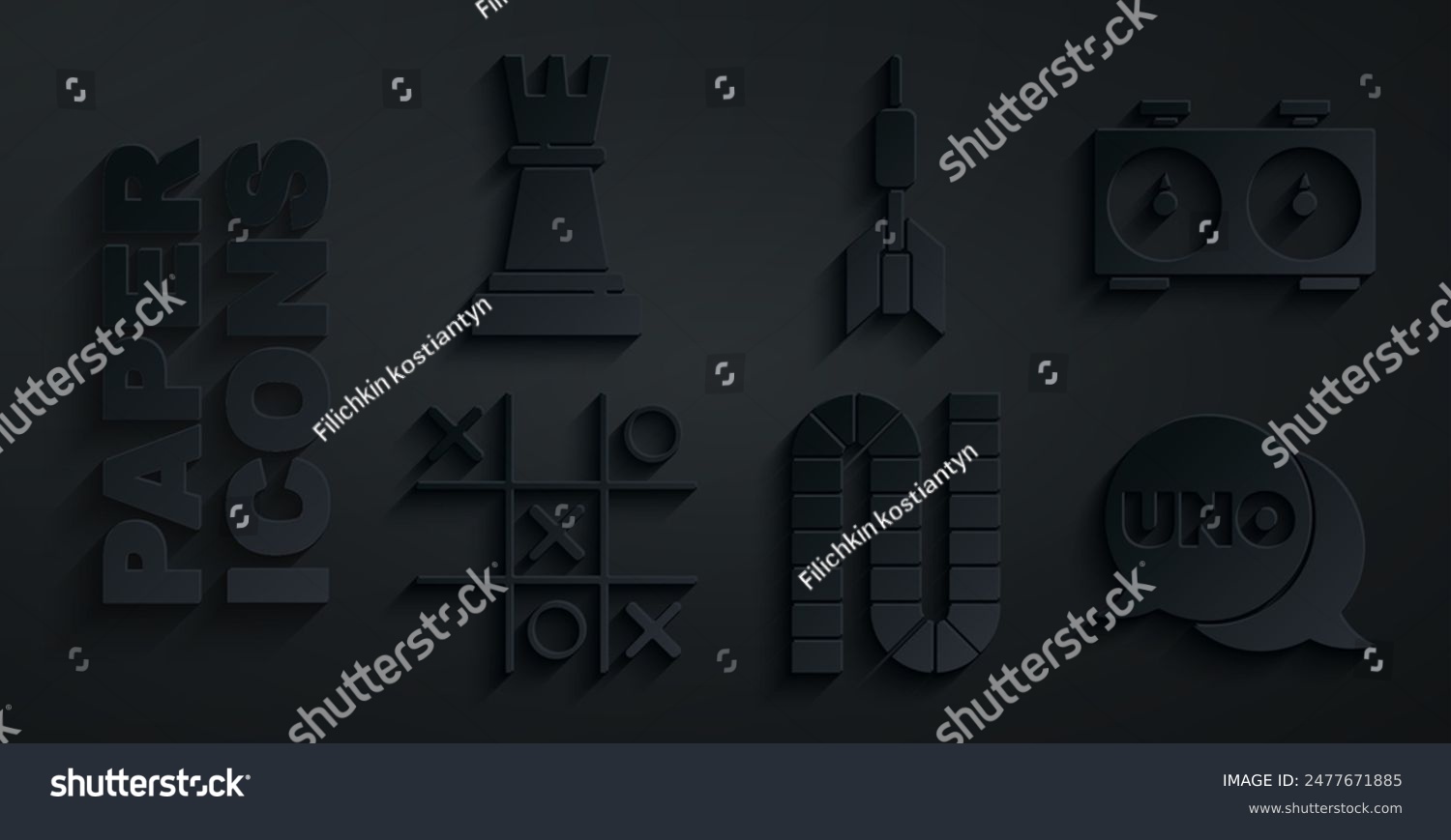 Set Board game Time chess clock Tic tac toe Uno card Dart arrow and ...