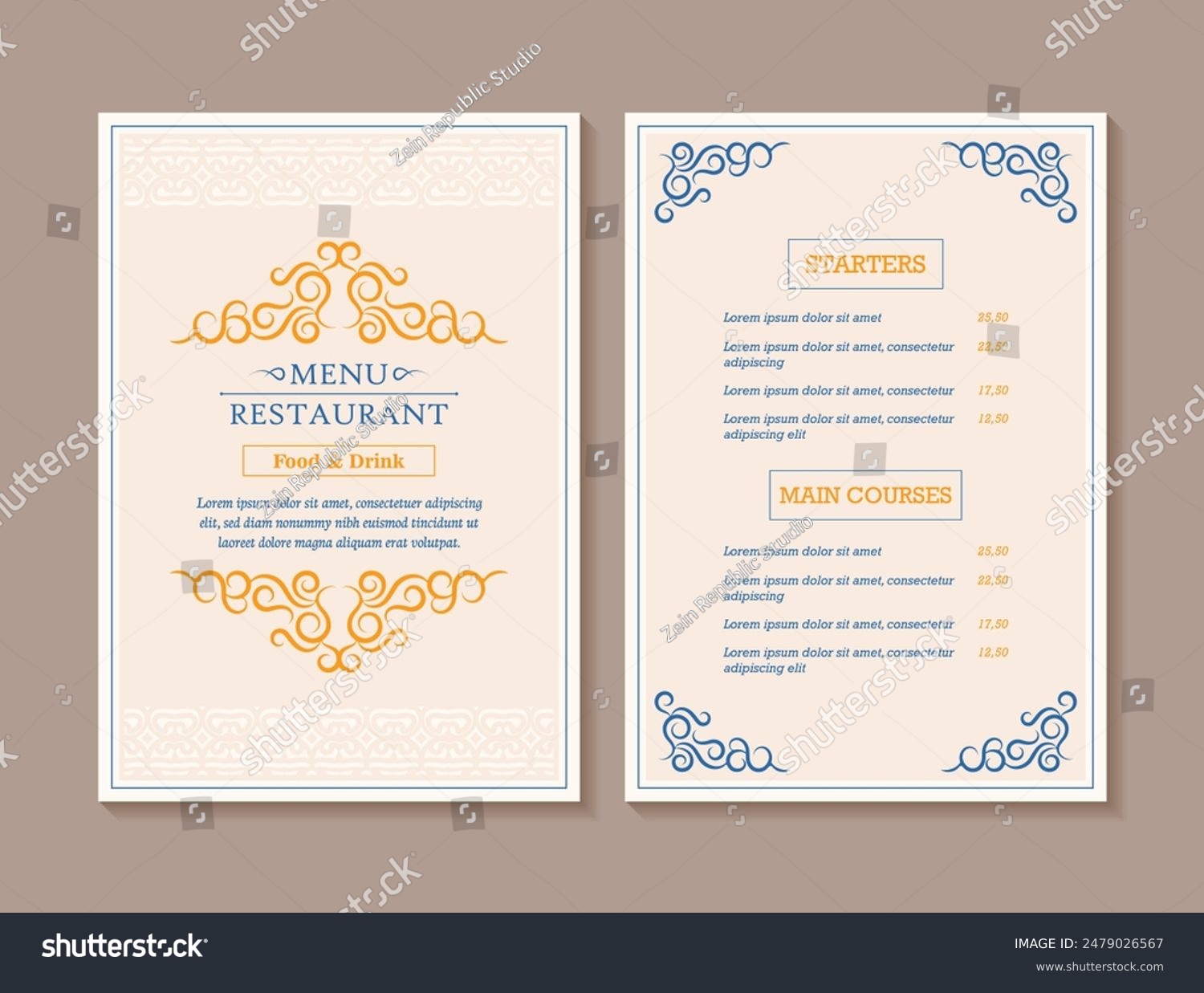 Classic Menu Layout with ornamental Elements_站酷海洛_正版图片_视频_字体_音乐素材交易平台_站 ...