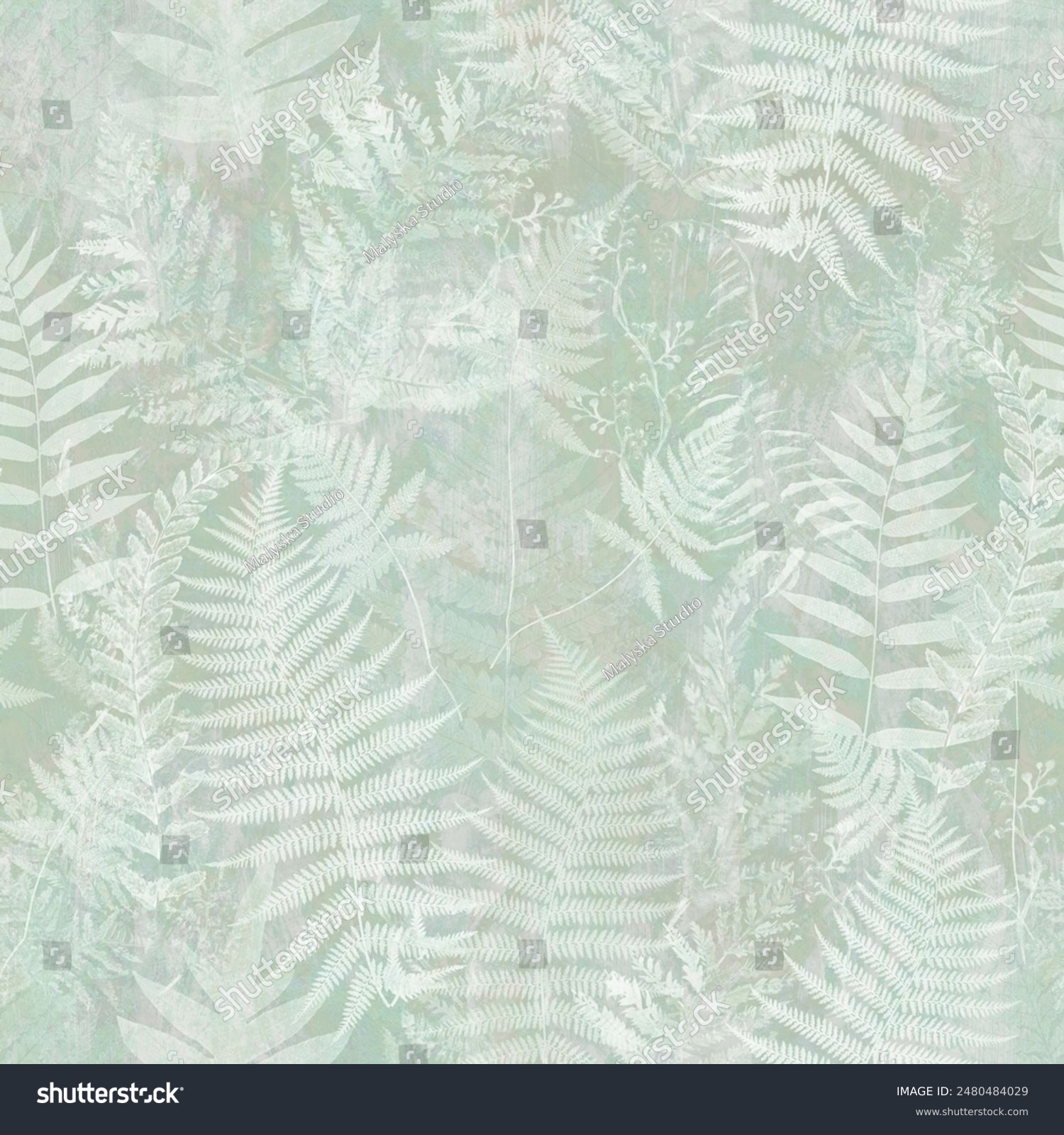 Faded Forest. Bright Botanical Texture. Decorative seamless pattern ...