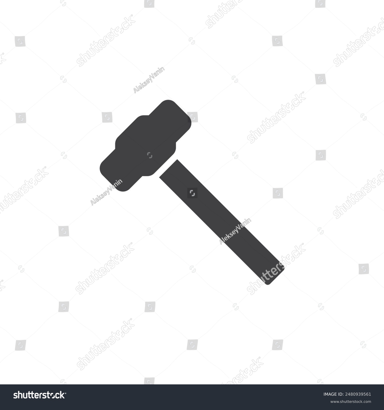 Sledgehammer tool vector icon. filled flat sign for mobile concept and ...