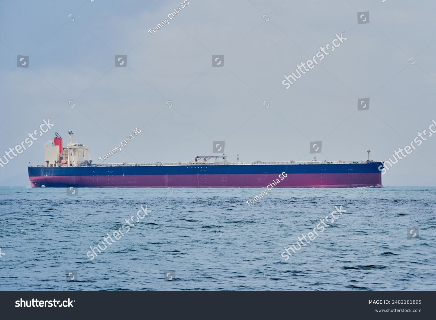Side Starboard view of a very large crude oil carrier VLCC tanker ...
