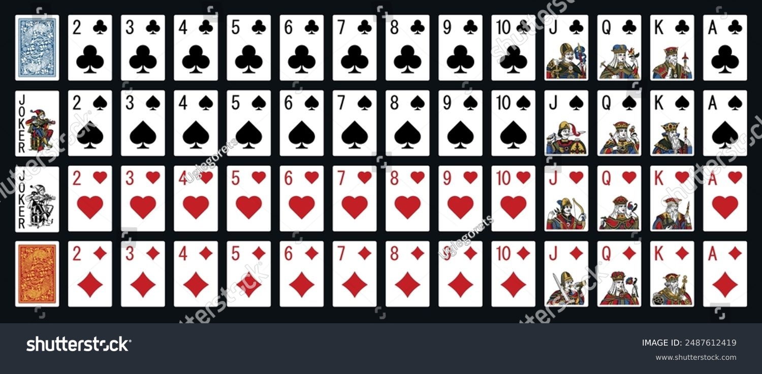 Poker set with isolated cards - Poker playing cards - Miniature playing cards for mobile ...