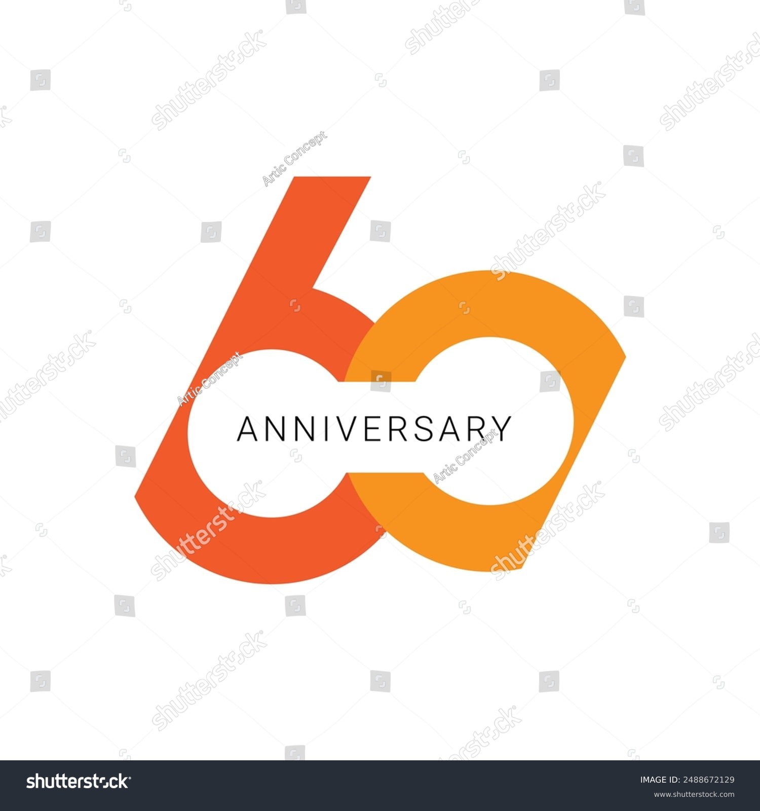 60th 60 Years Anniversary Logo Vector Template Design element for ...