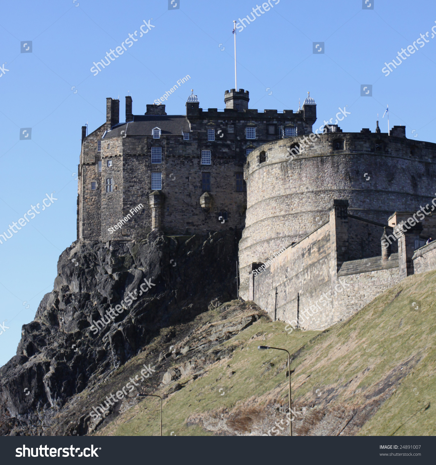 Edinburgh castle with blue sky Scotland_站酷海洛_正版图片_视频_字体_音乐素材交易平台_站酷旗下品牌