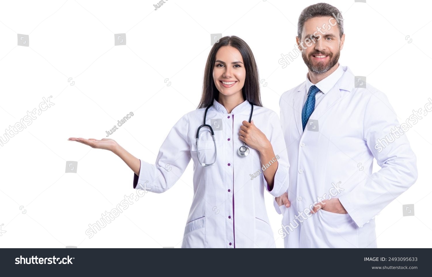 health care advertisement. two doctor work in medicine. healthcare ...