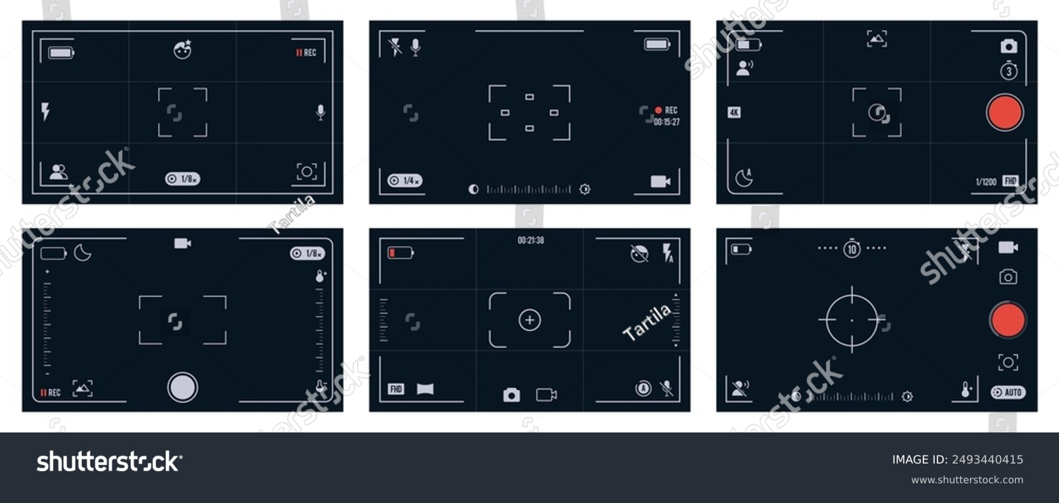 Mobile camera viewfinder. Smartphone viewfinders screen mobile camera ...