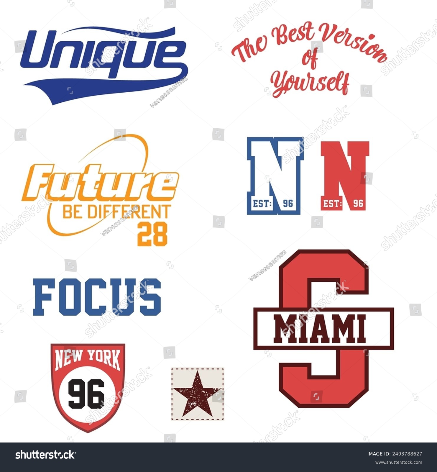 varsity school fashion applique graphic set_站酷海洛_正版图片_视频_字体_音乐素材交易平台_站酷旗下品牌