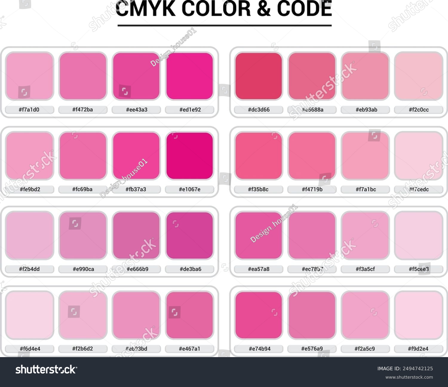 Pink Color Guide Palette with color Names. Color Palette Fashion Trend Pantone Color Palette_站酷海 ...