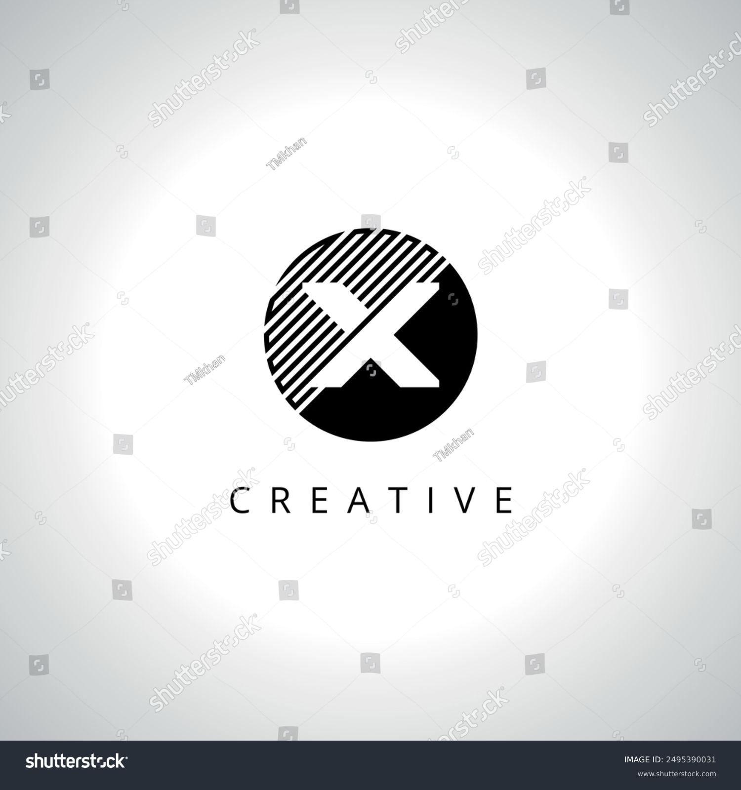Letter X Line Logo Icon with Elegant Circle Vector Design._站酷海洛_正版图片_视频 ...