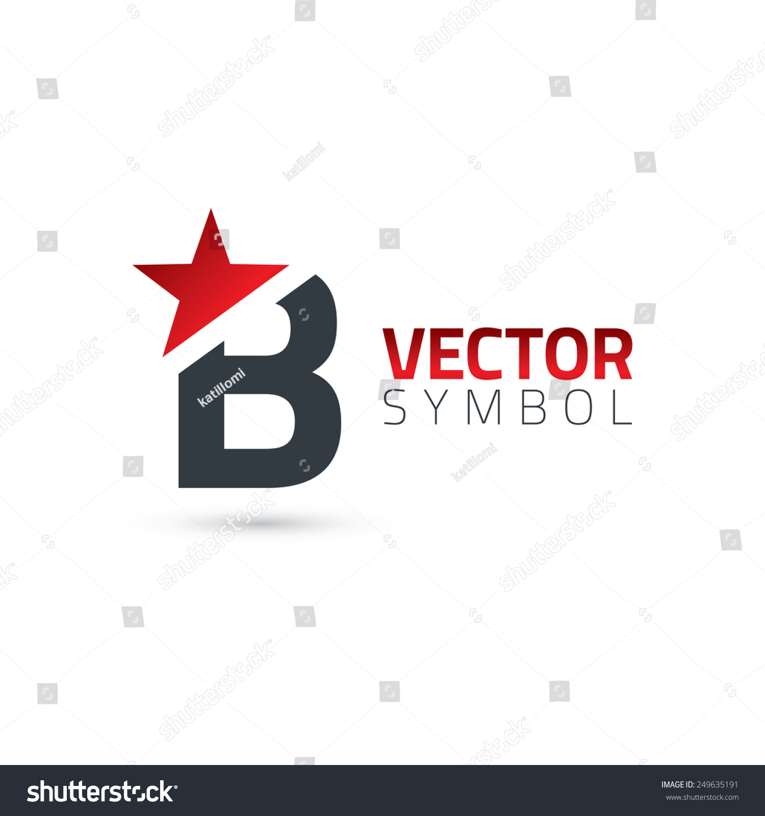 Vector graphic elegant sliced alphabet symbol with star element on top ...