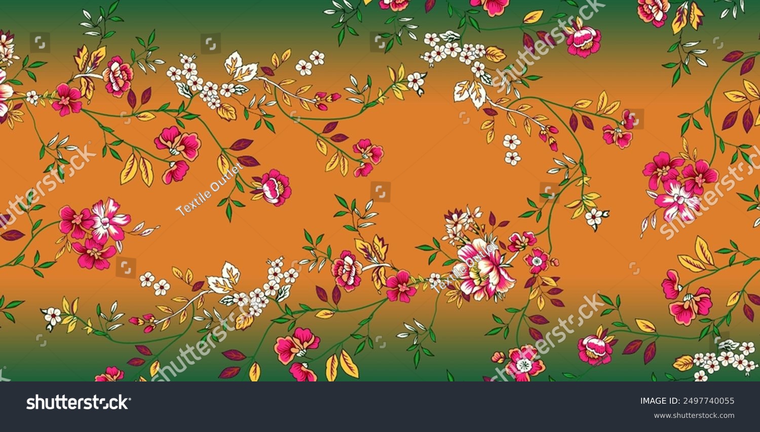 Traditional ethnic abstract floral theme shawl silk scarf shirt skirt ...