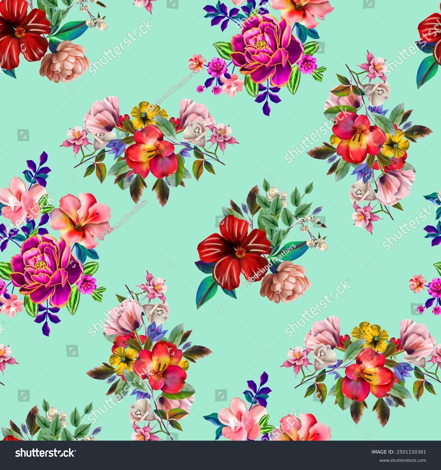 Beautiful All over flowers pattern wrapping paper pattern fabric ...