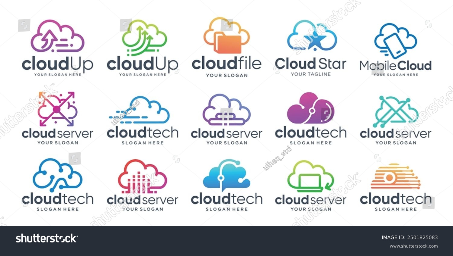 collection of cloud logo design inspiration. cloud logos icon template ...